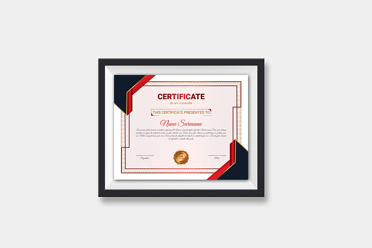 Abstract Certificate Template Design, a Stationery Template by MRI STUDIO