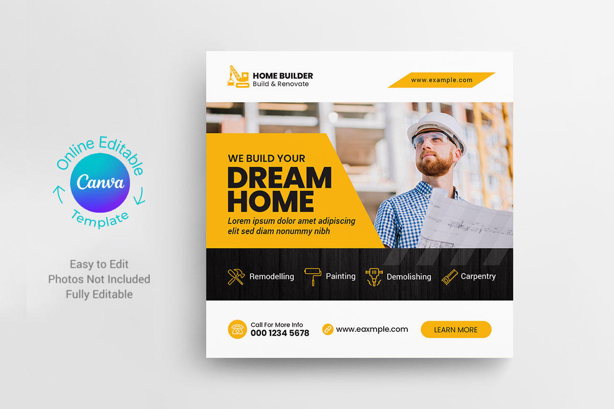 Canva Construction Post Template, a Social Media Template by DesignOriel