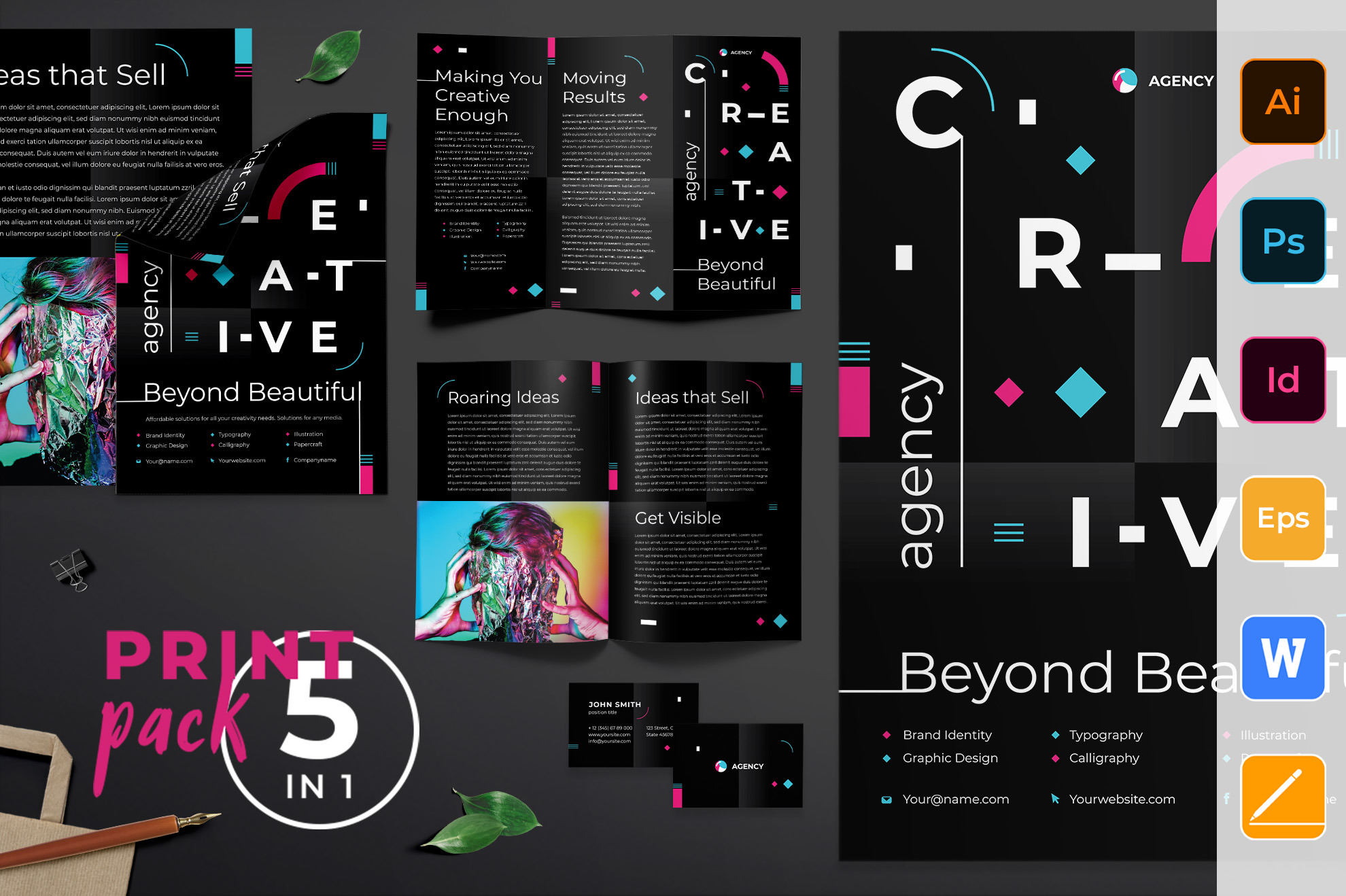 Creative Agency Print Pack, a Marketing Template by TemplatesNow!