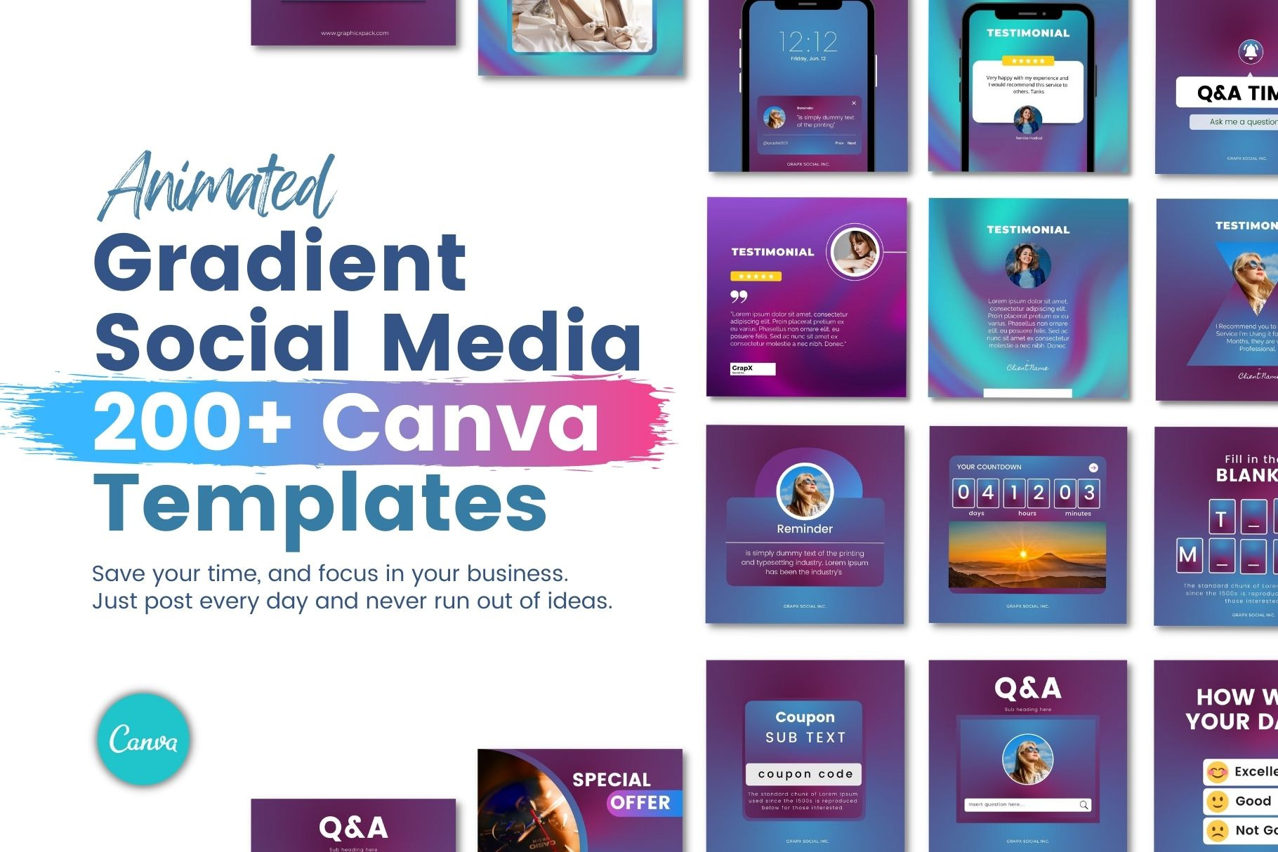 Animated Gradient Canva Templates