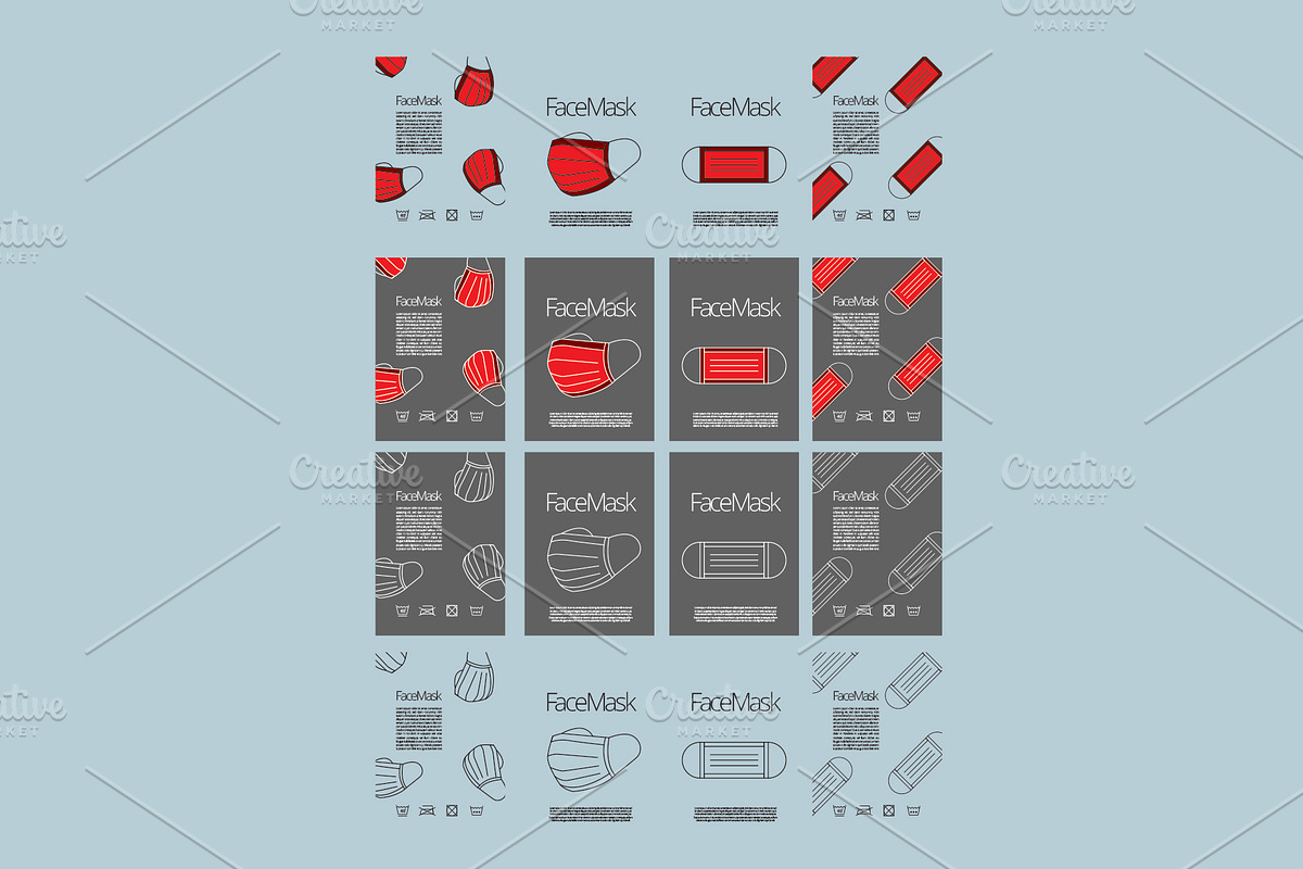 Face Mask Label Design Template, a Templates & Theme by MHLY | Creative ...