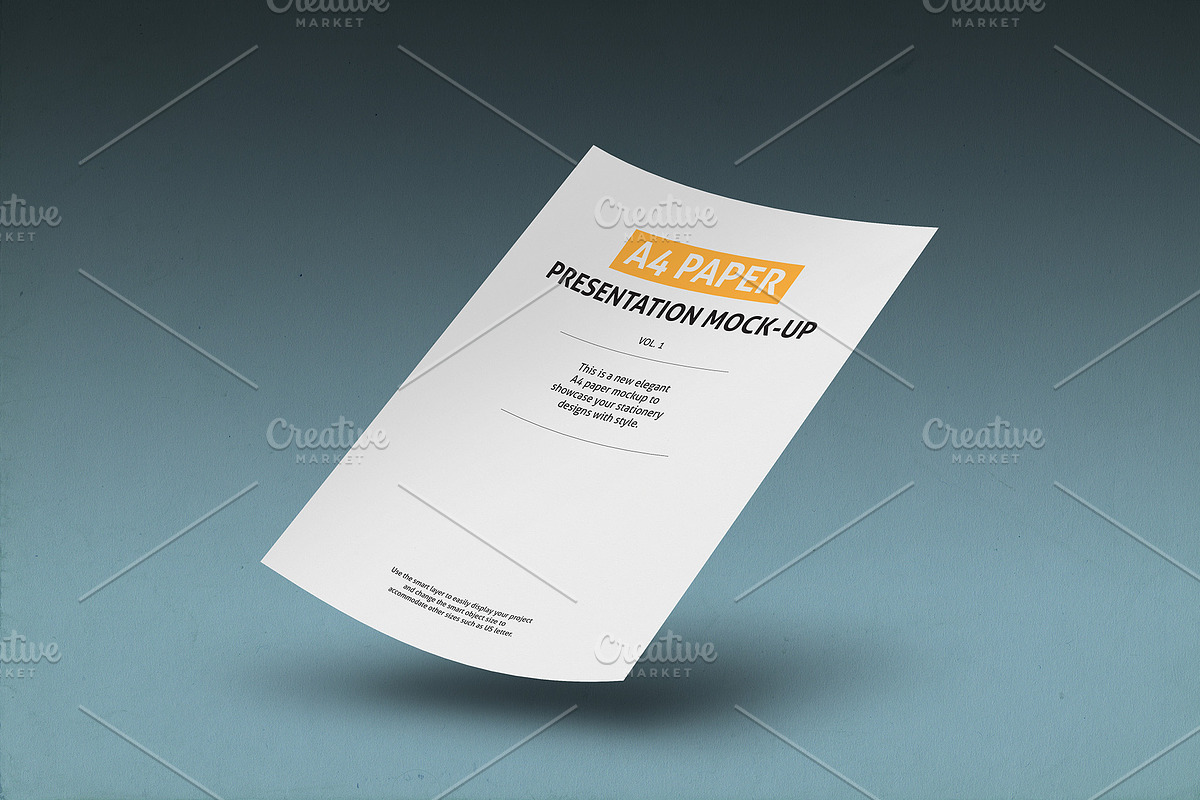 A4 Paper, Poster and Flyer mock-ups, a Print Template by Xepec ...
