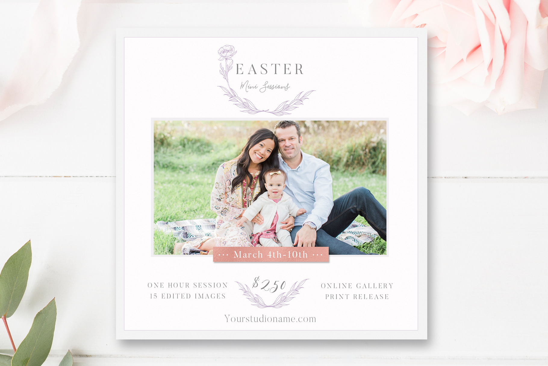 Easter Mini Session Template, a Flyer Template by By Stephanie Design