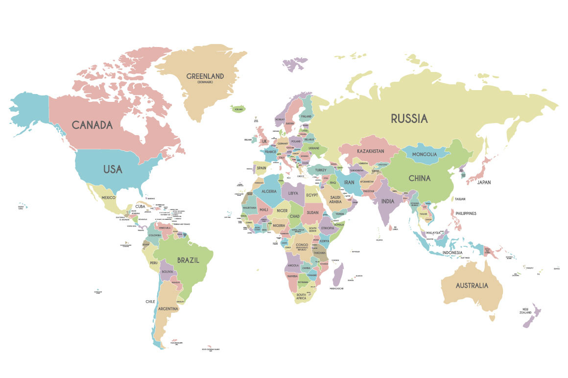 8x Colorful World Maps | Education Illustrations ~ Creative Market