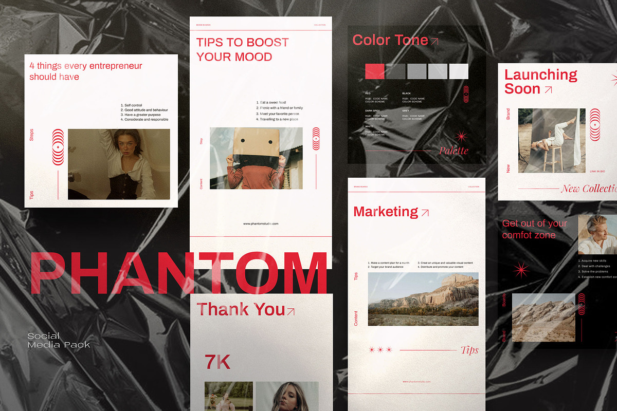 Phantom Brand Kit Social Media, a Social Media Template by Dirtytemp Studio