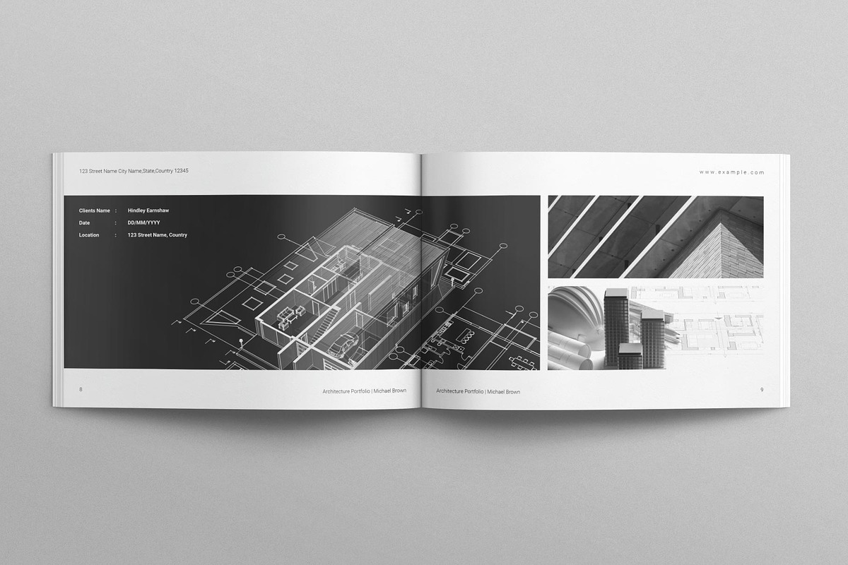 Architecture Portfolio Landscape, a Brochure Template by E-Type