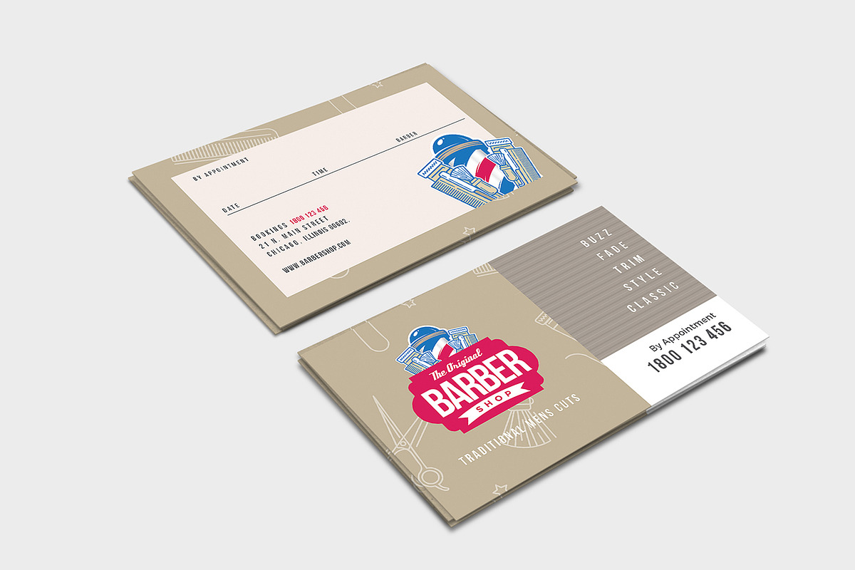 Barber's Appointment Card Template, a Business Card Template by BrandPacks