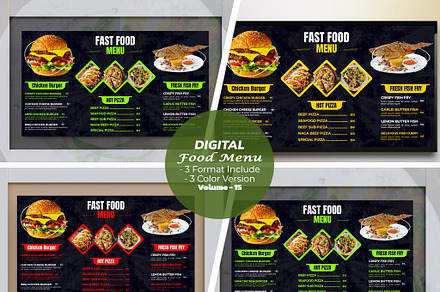 Digital Food Menu Design Template, a Stationery Template by MRI STUDIO