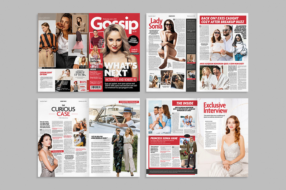 Gossip Magazine Template, a Magazine Template by BrandPacks