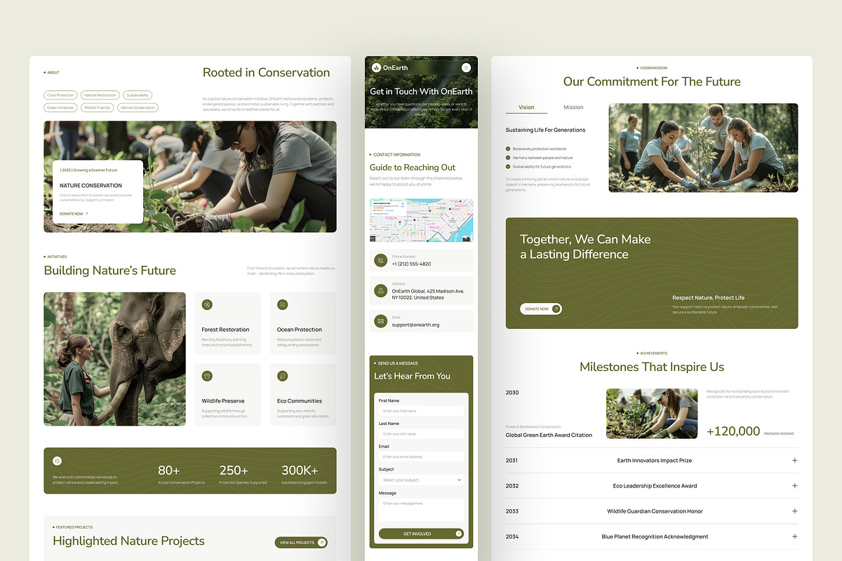 Nature Conservation Website UI Figma, an UI Kit Template by peterdraw