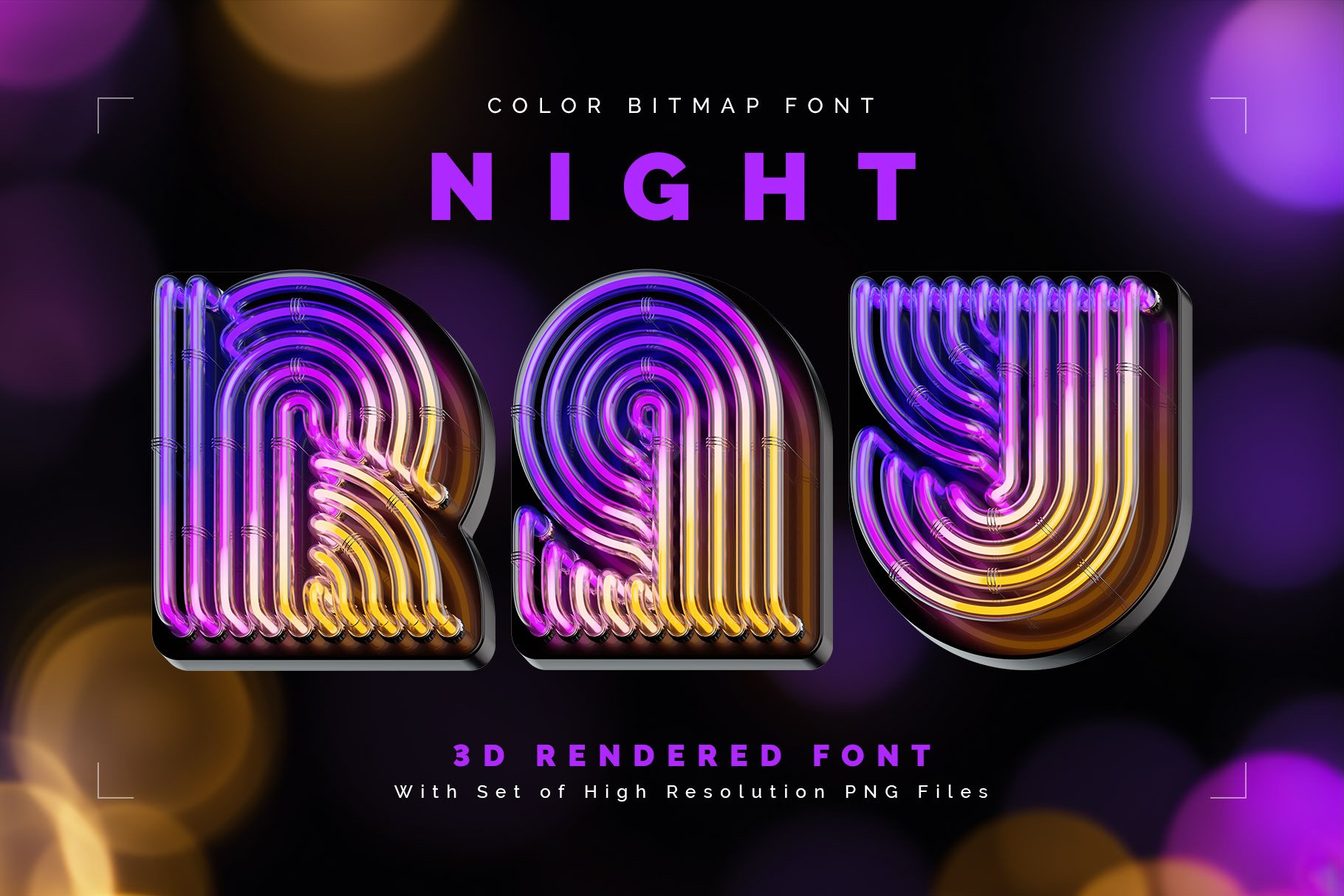 Night Ray — Color Bitmap Font, a Symbol Font by Gleb Guralnyk