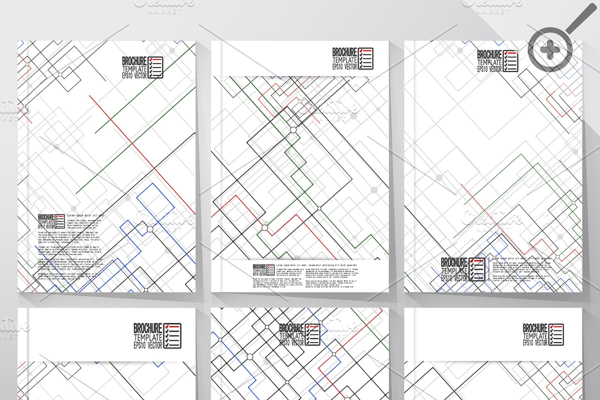 Flyer templates with connected lines, a Technology Illustration by ...