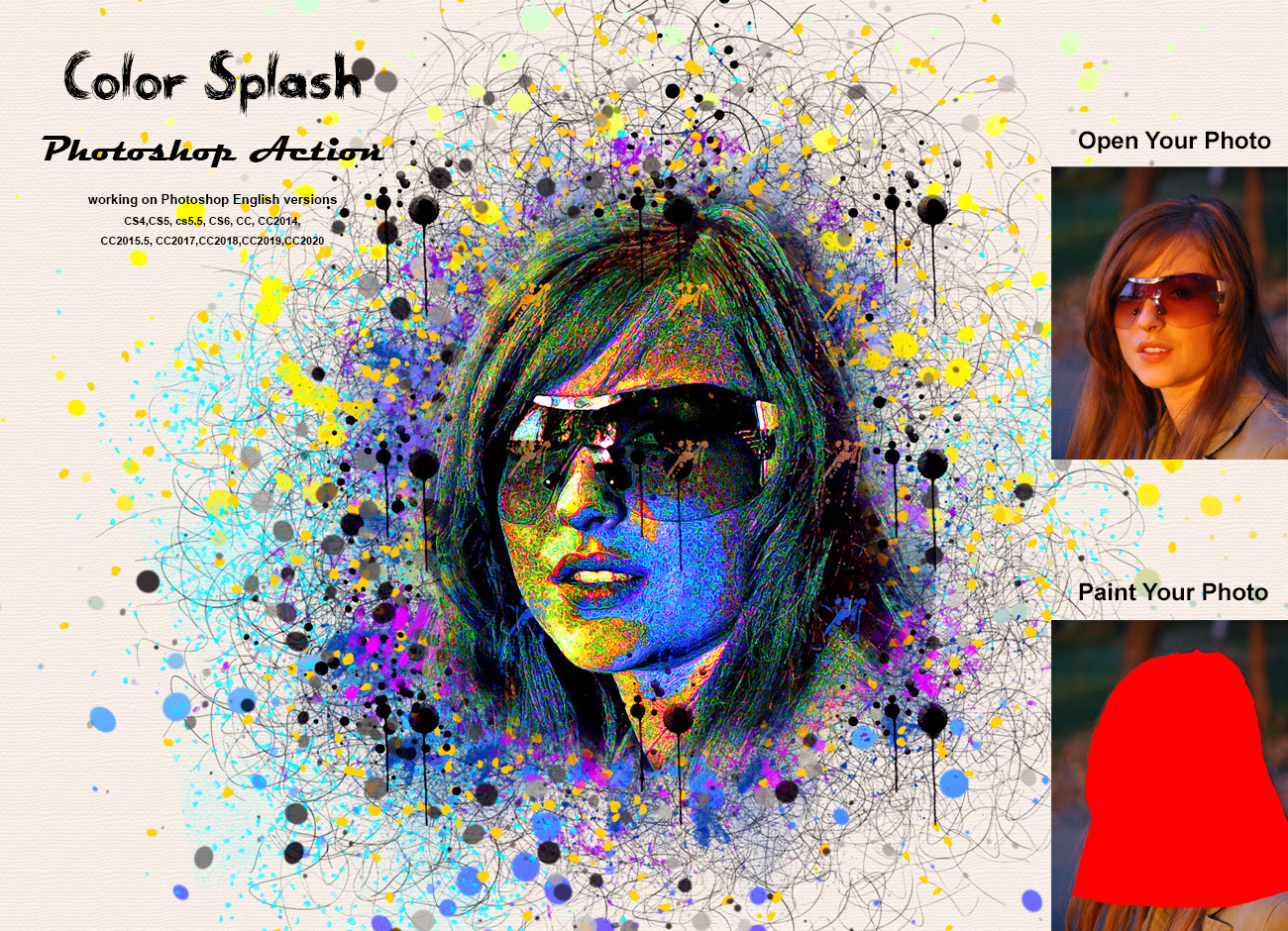 Color Splash Photoshop Action, an Action Add-On by Studio Retouch