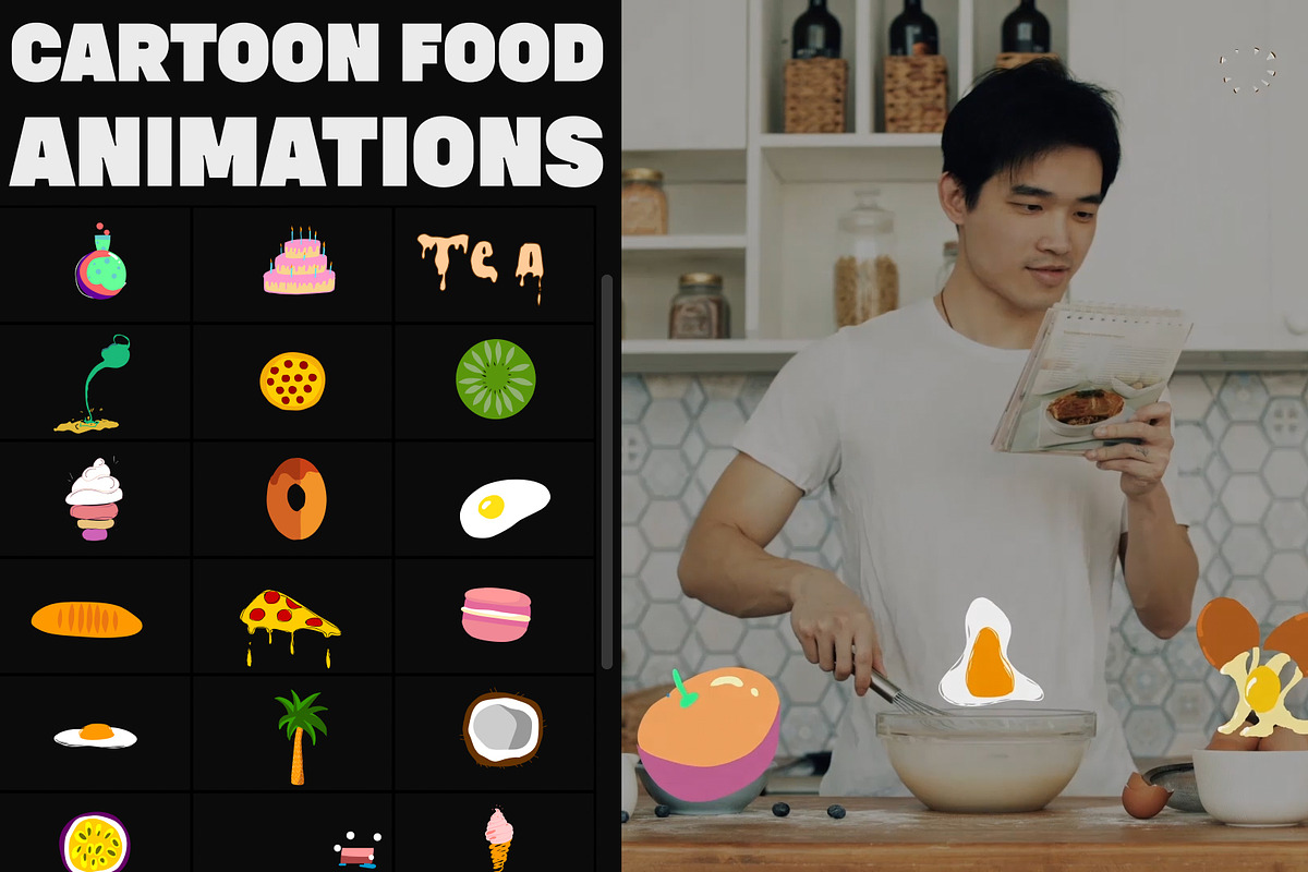 Cartoon Food | Motion Graphics pack | Creative Market