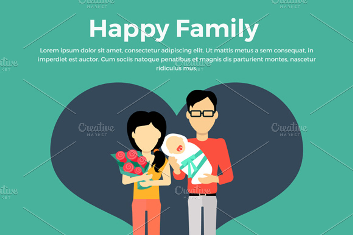 Happy Family Concept Banner Design, a Person Illustration by robuart