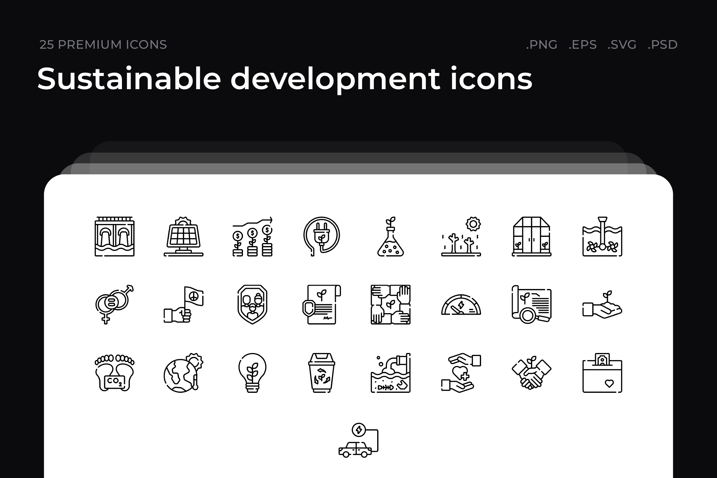 Sustainable development icons, an Outline Icon by Wencory | Creative Market