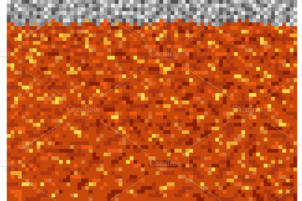 Lava magma pixel blocks pattern, a Texture Illustration by Vector ...