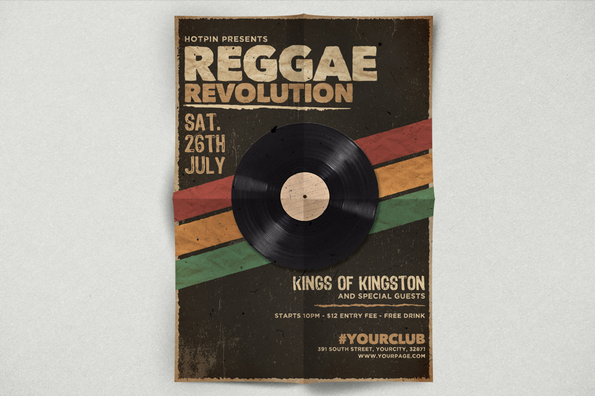 Reggae Party Flyer Template, a Flyer Template by Hotpin