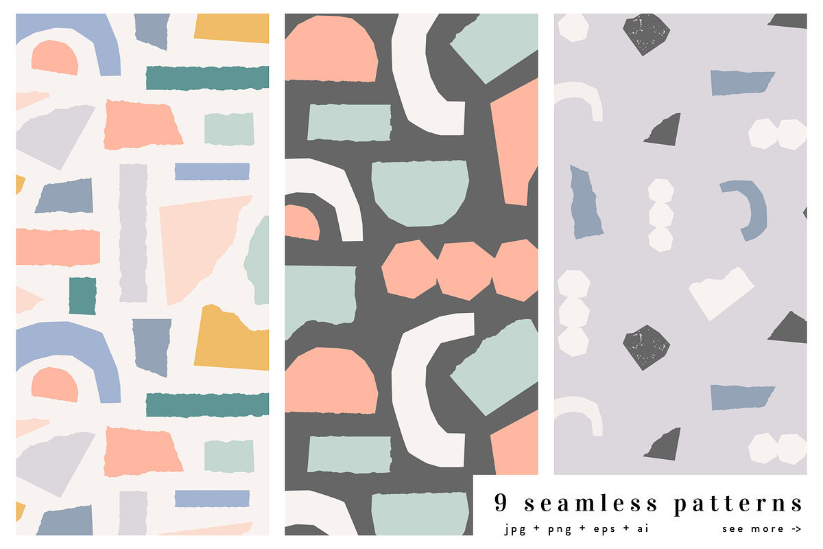 Paper Collage | Patterns + Extras, a Pattern Graphic by Studio Fevrier