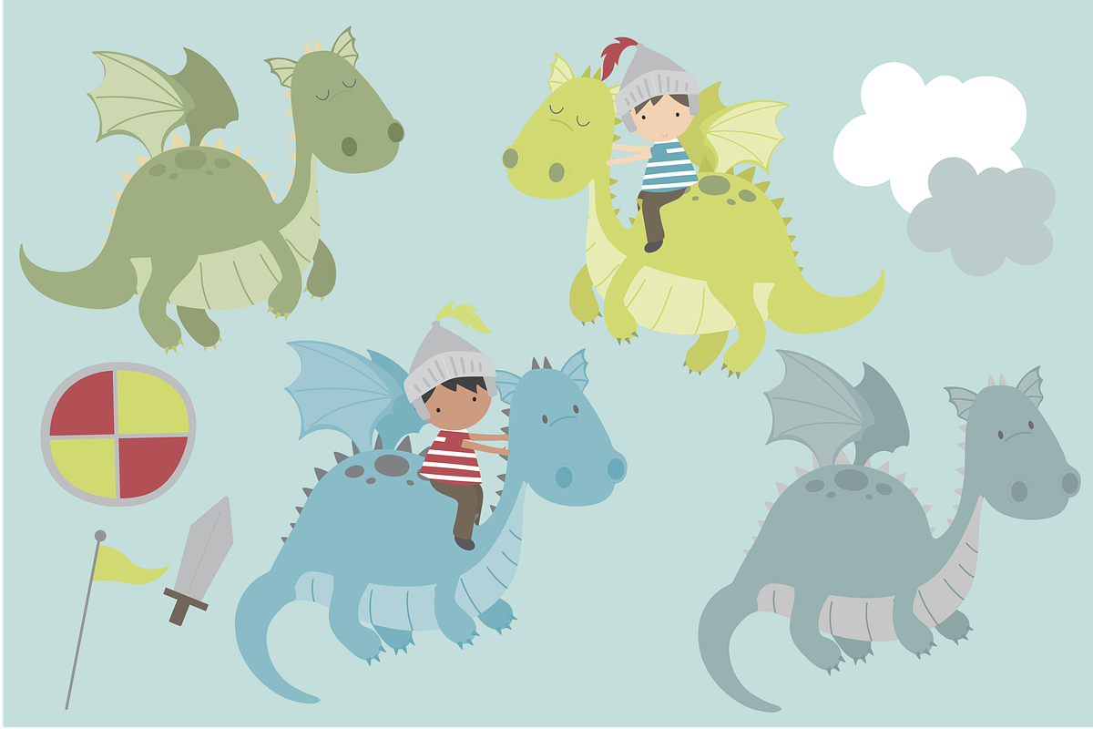 Knights + Dragons, an Illustration by Poppymoondesign