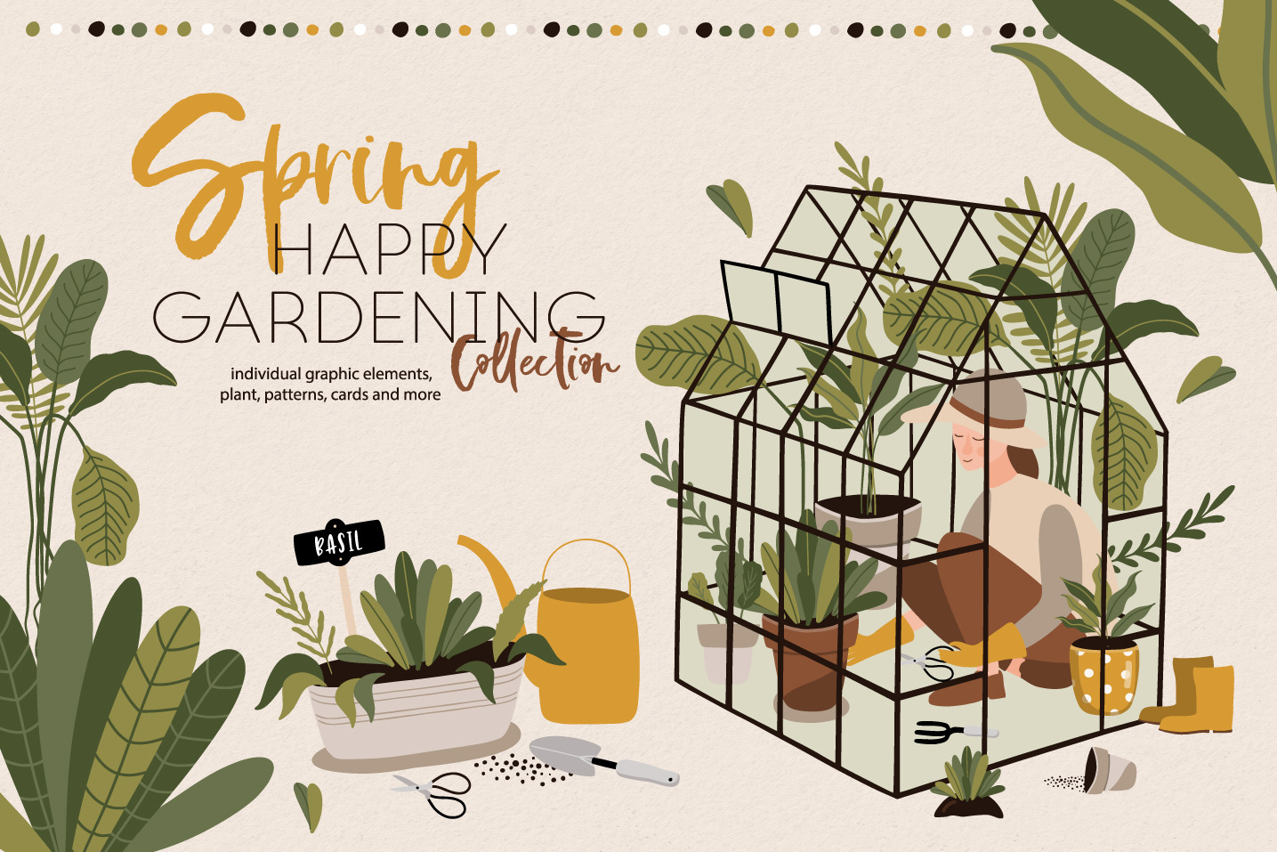 Happy gardening. Spring collection, a Seasonal Illustration by lokko studio