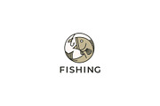 Modern linear fishing logo. | Branding & Logo Templates ~ Creative Market