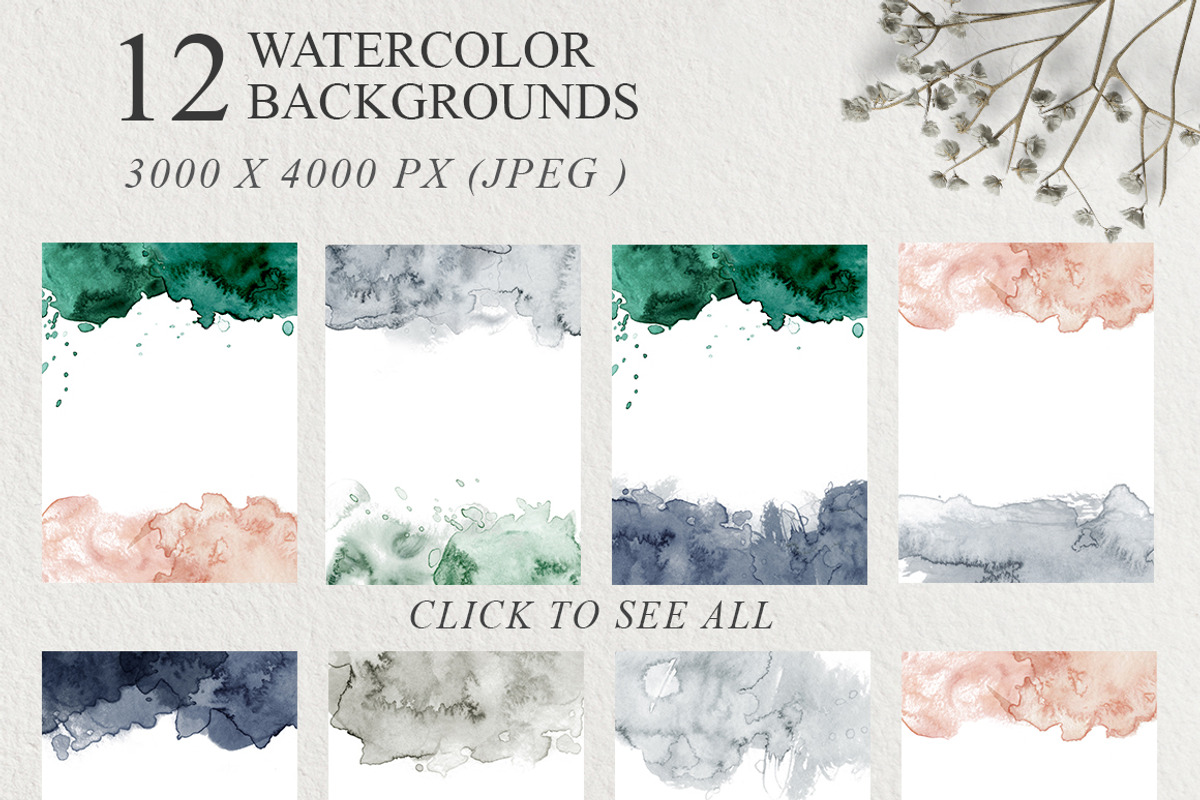 Elegant Watercolor Backgrounds, an Object Graphic by Evgeniia