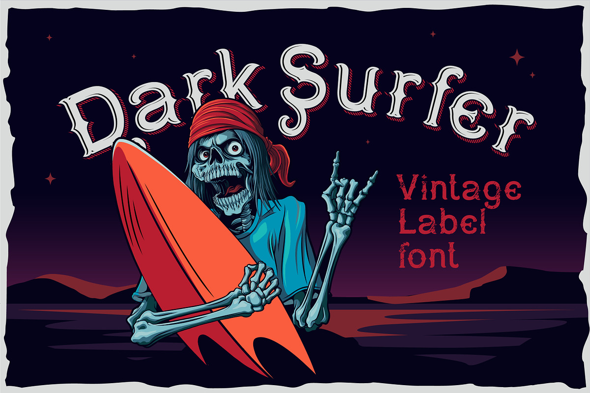 Dark surfer - vintage label font, a Font by Fractal fonts & graphics ...