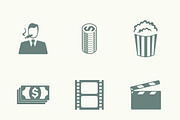 30 CINEMA simple icons, an Icon by Palau | Creative Market