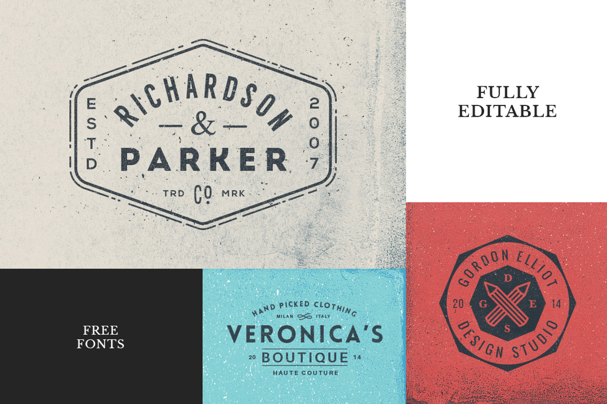 10 Logo/Badge Templates Vol.1, a Branding & Logo Template by GraphicBurger