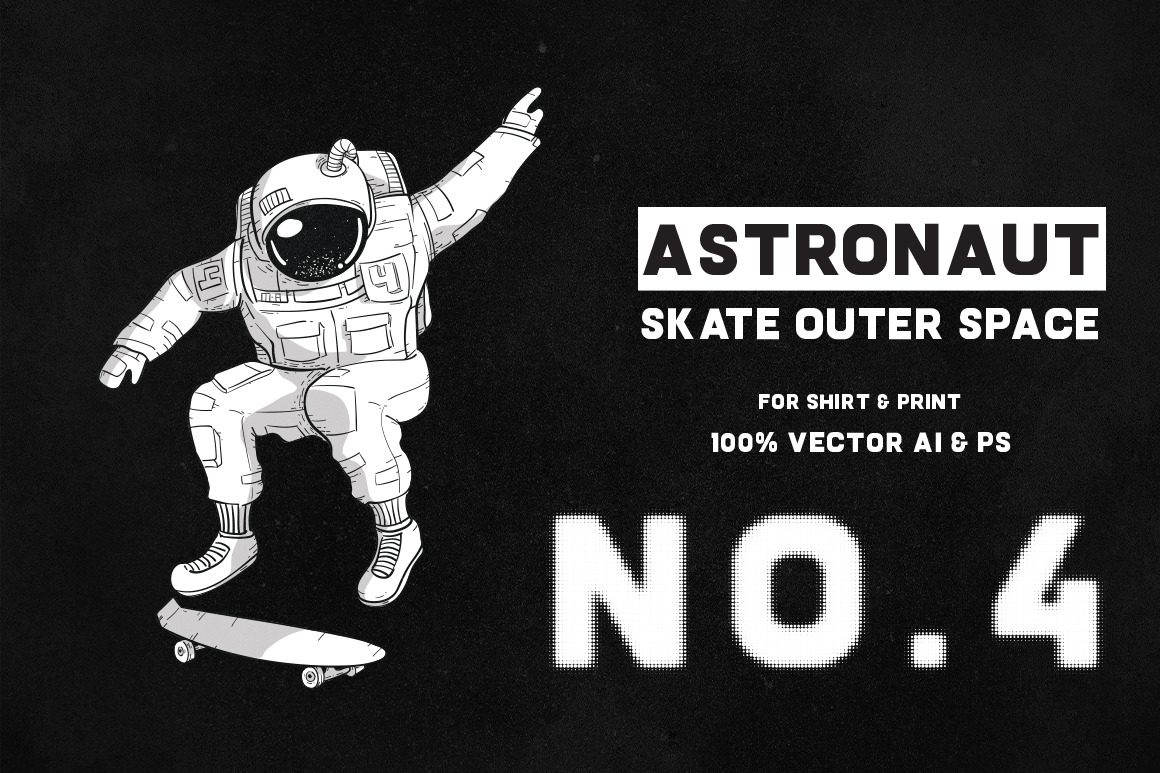 Astronaut Skate Outer Space 04, an Illustration by Sisg
