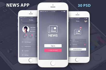 Tbalet Flat UI kit, an UI Kit Template by Alireza Farzad