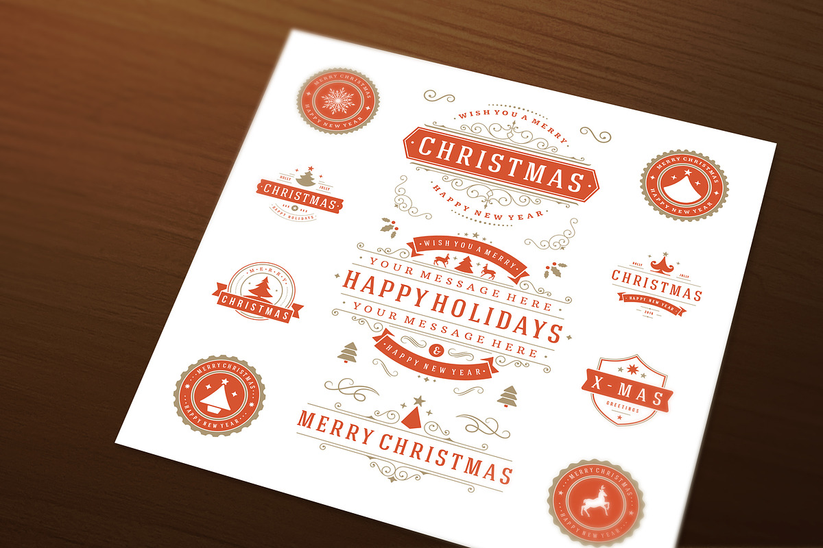 10 Christmas Logos and Badges, a Branding & Logo Template by Vasya Kobelev