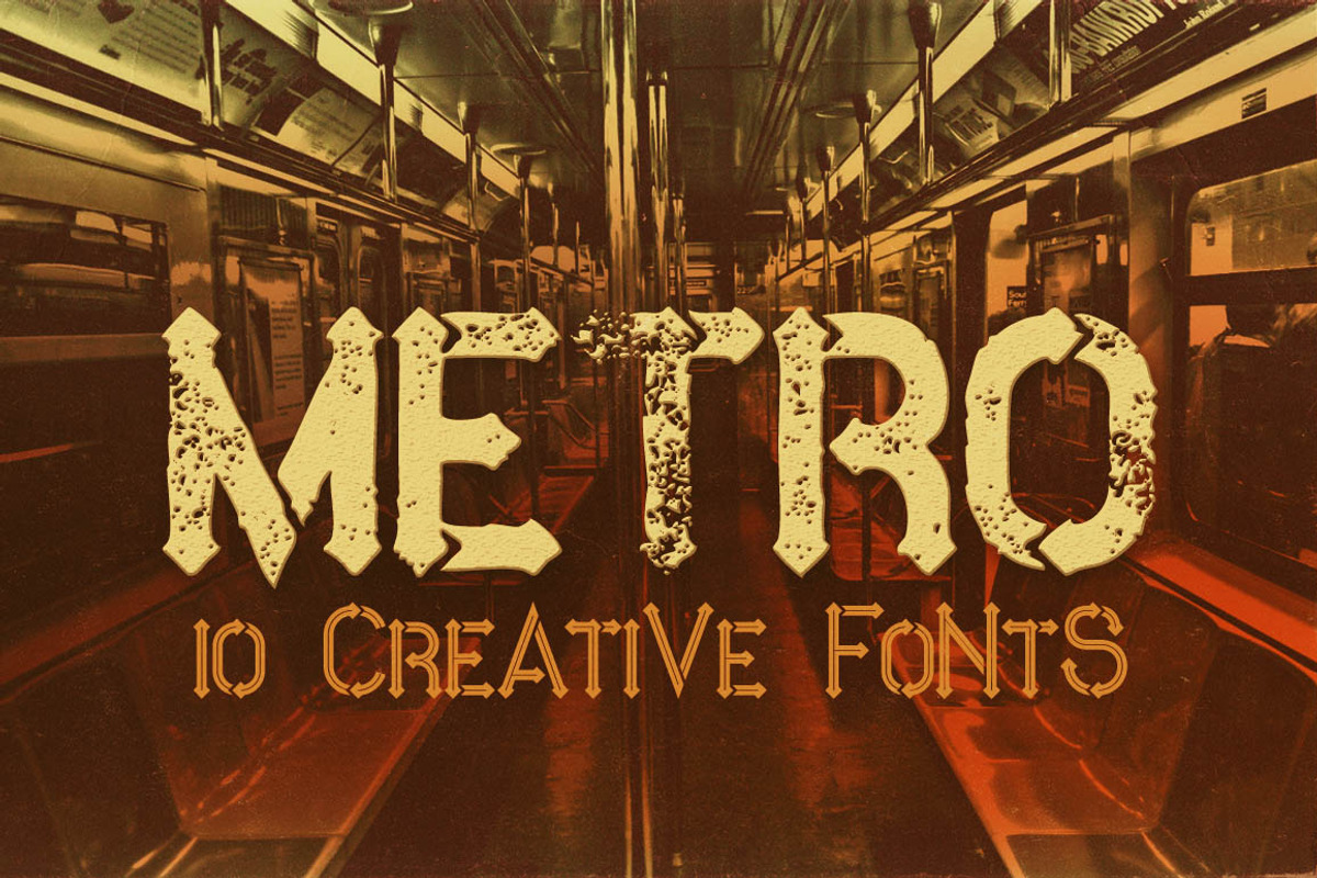 Metro - 10 Fonts Family, a Font by MIIM