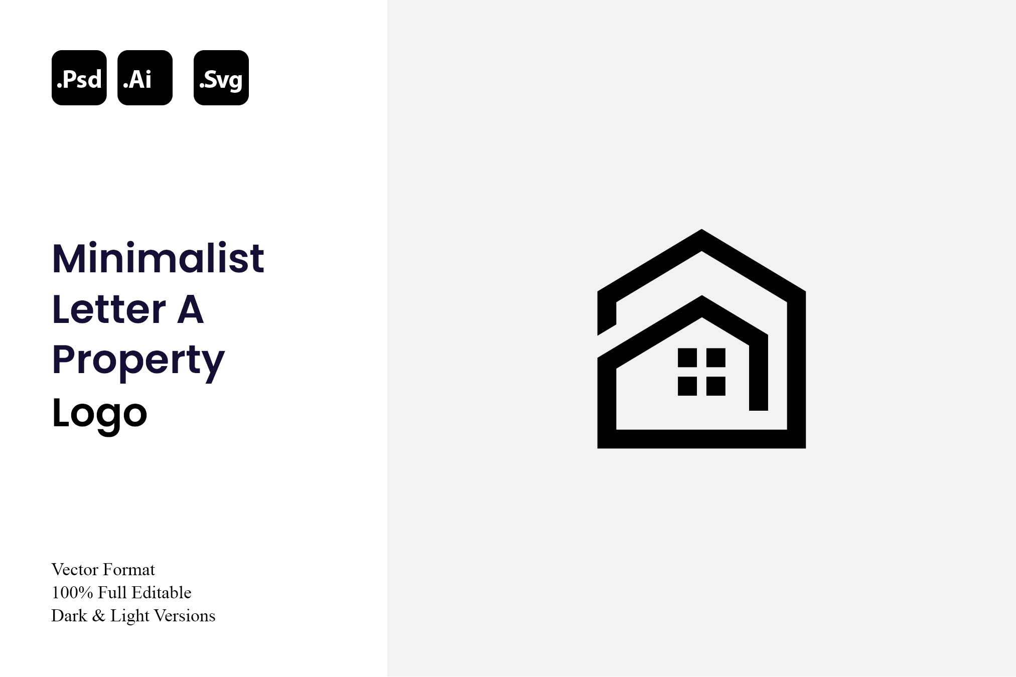 Minimalist Letter A Property Logo | Creative Market