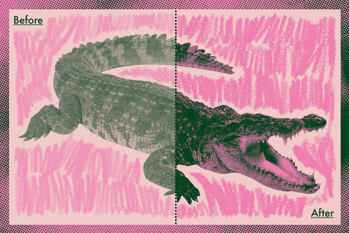 Halftone Zine Machine for Photoshop, an Action Add-On by True Grit ...
