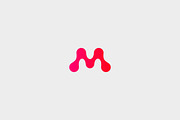 Letter M logo. App, tech, drop sign., a Branding & Logo Template by Bureau