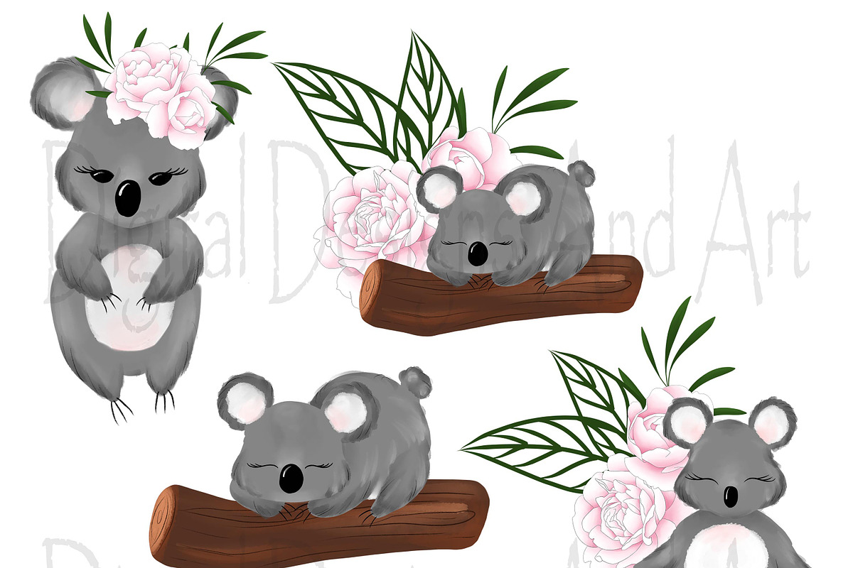 Cute koala clipart, an Animal Illustration by DarinaDigital