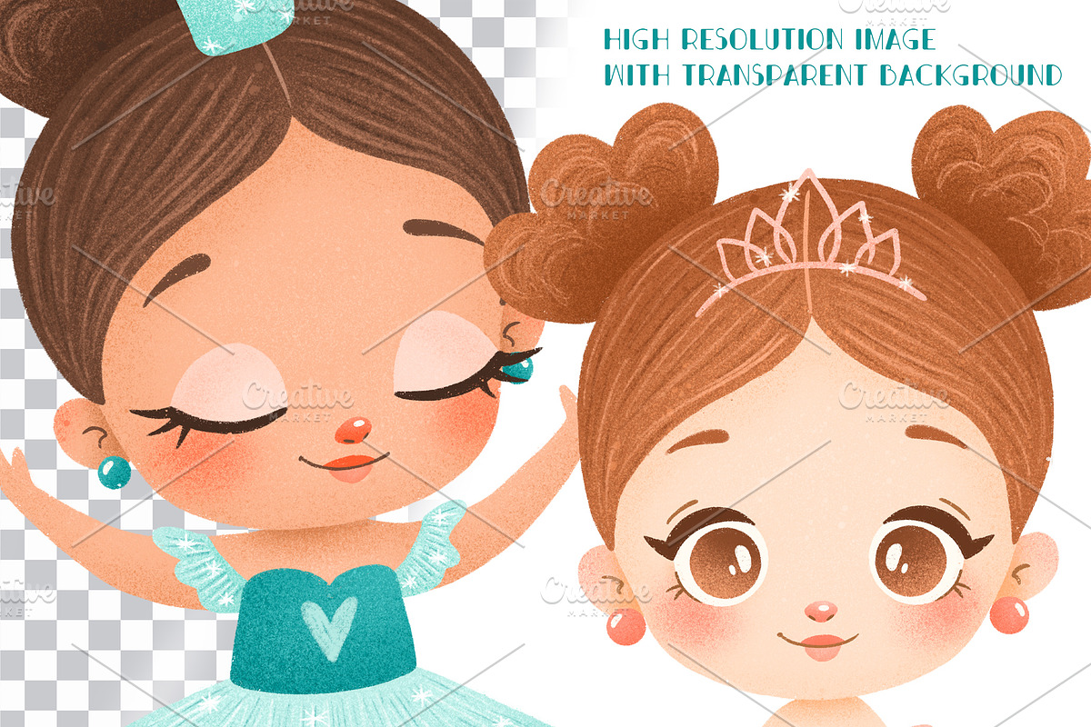 Cute Ballerina Clipart, an Illustration by BonbonnyDesigns