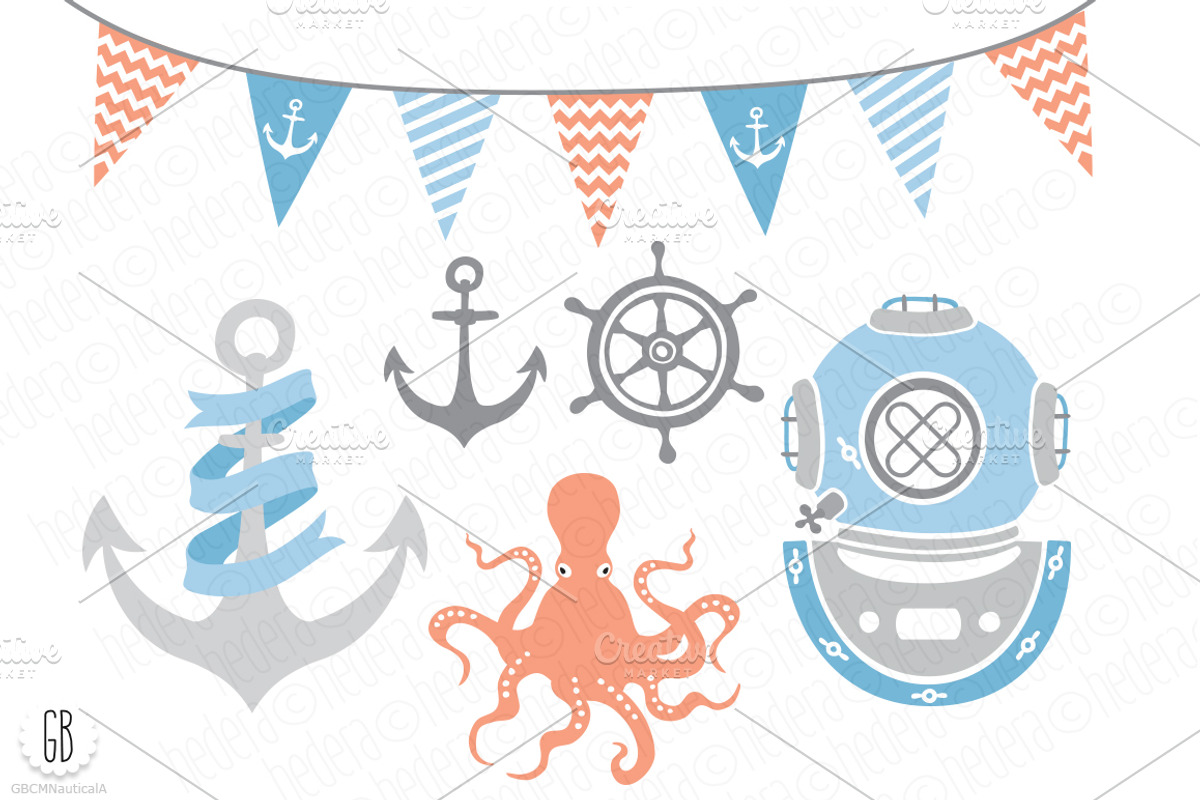 Nautical vector clip art, lighthouse, an Illustration by GrafikBoutique