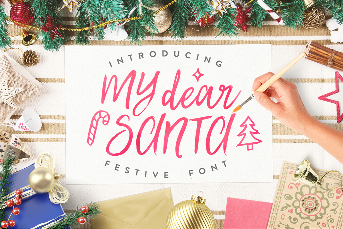 My Dear Santa Font + Extras, a Script Font by Ayya Studio