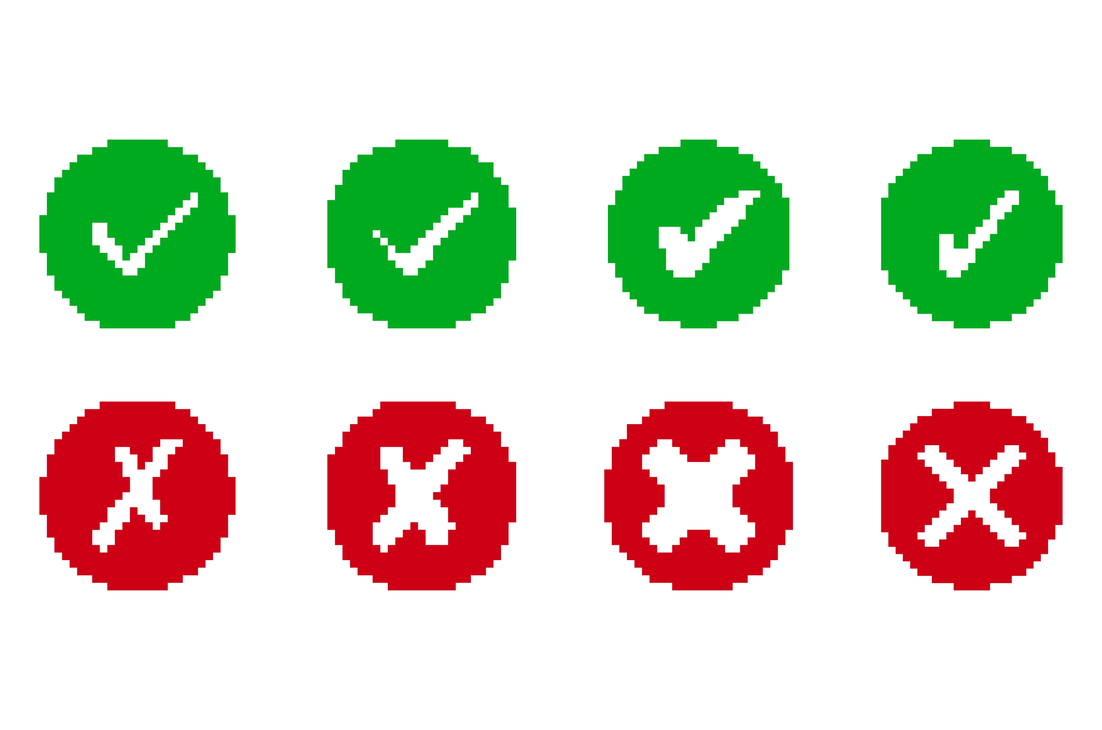 Circular Green Checkmark and Cross, an Object Illustration by Vector ...
