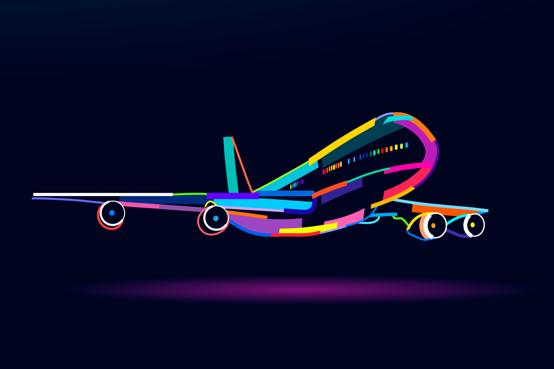 Abstract airplane, passenger plane, a Transportation Illustration by 3D Tai