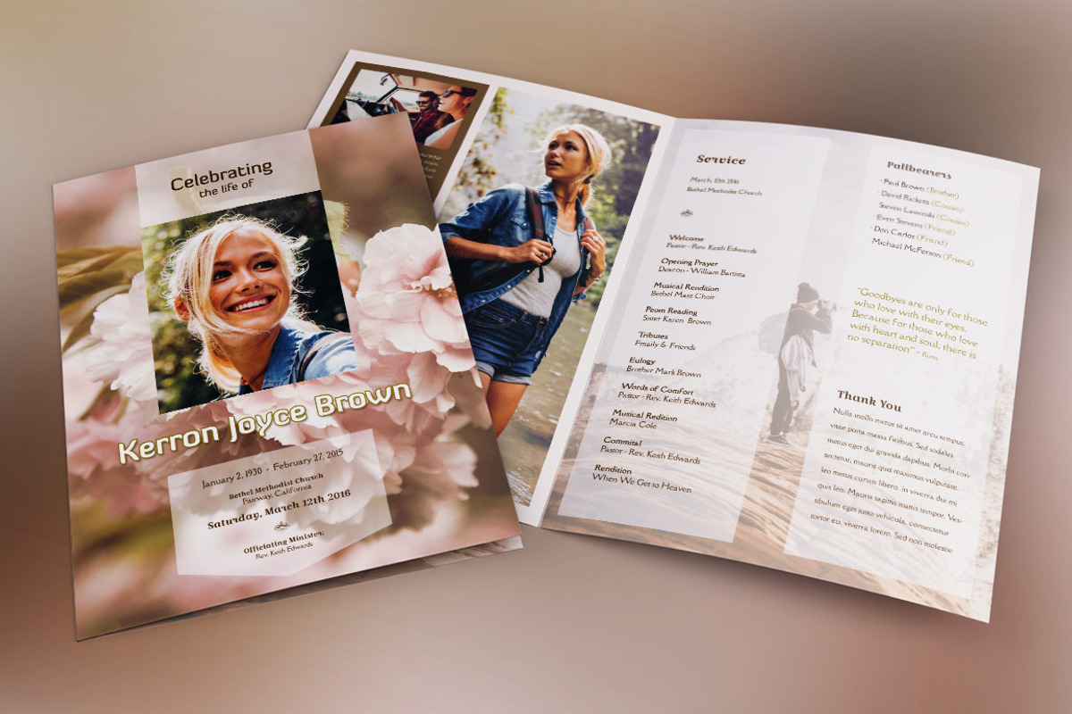 Adventure Large Funeral Program, a Templates & Theme by Godserv Designs