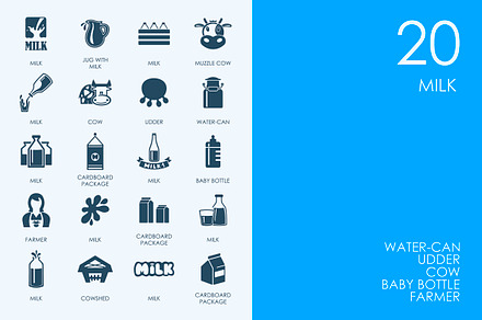 20 milk icons, an Icon by Palau
