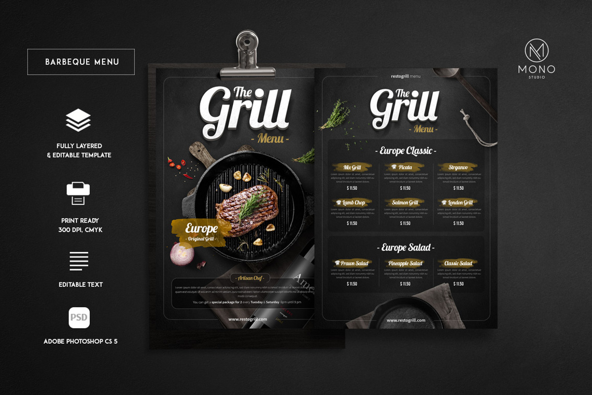 Barbeque Menu - Flyer, a Flyer Template by monogrph