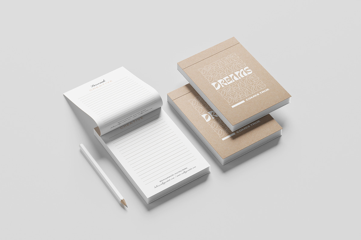 Notepad Open Mockup, a Books & Magazine Mockup by graphicstory