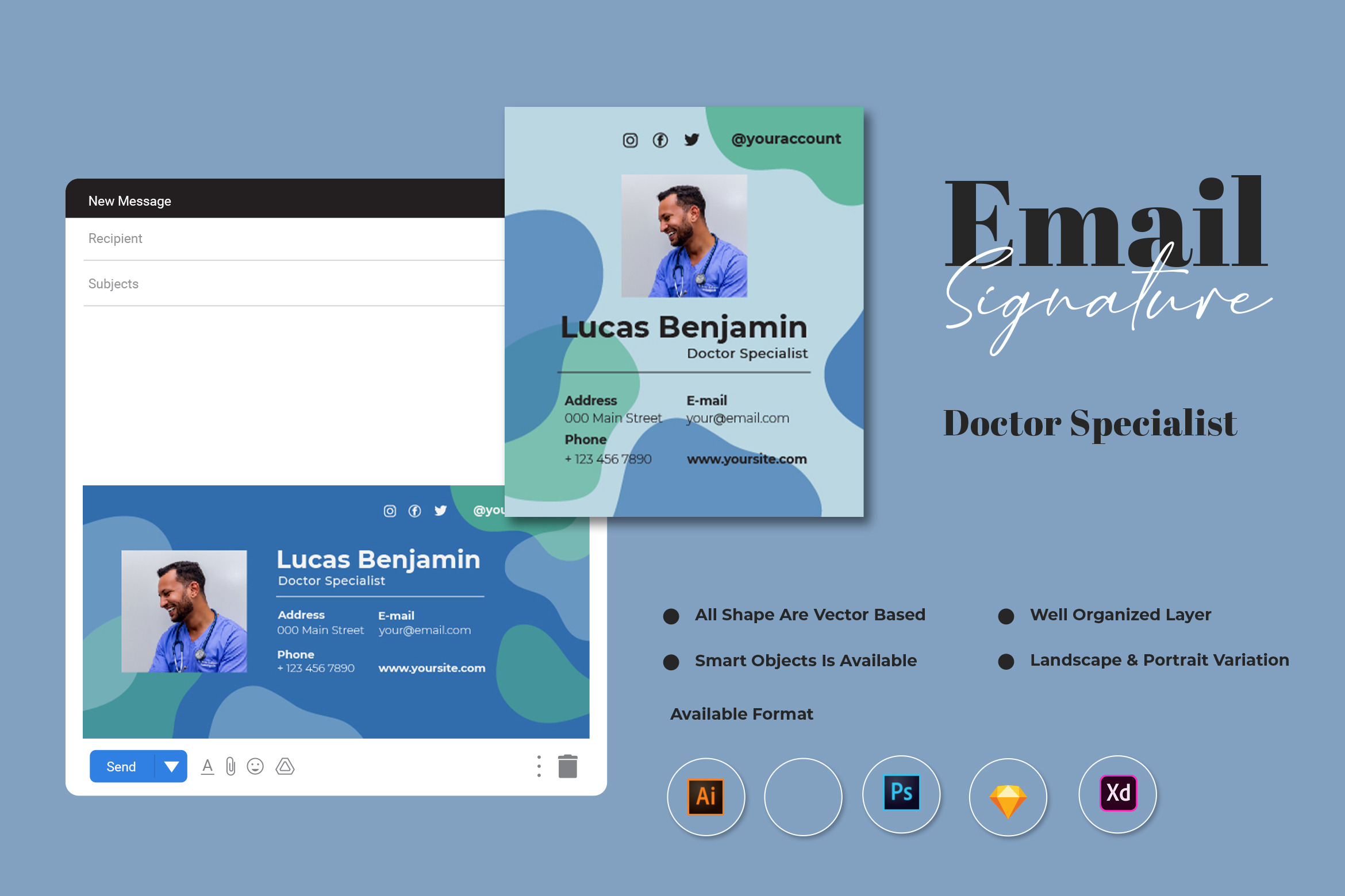 Doctor Specialist Email Signature, an Email Template by Rahardi ...