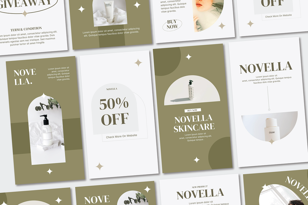 Novella Instagram template for canva, a Social Media Template by nyilstudio