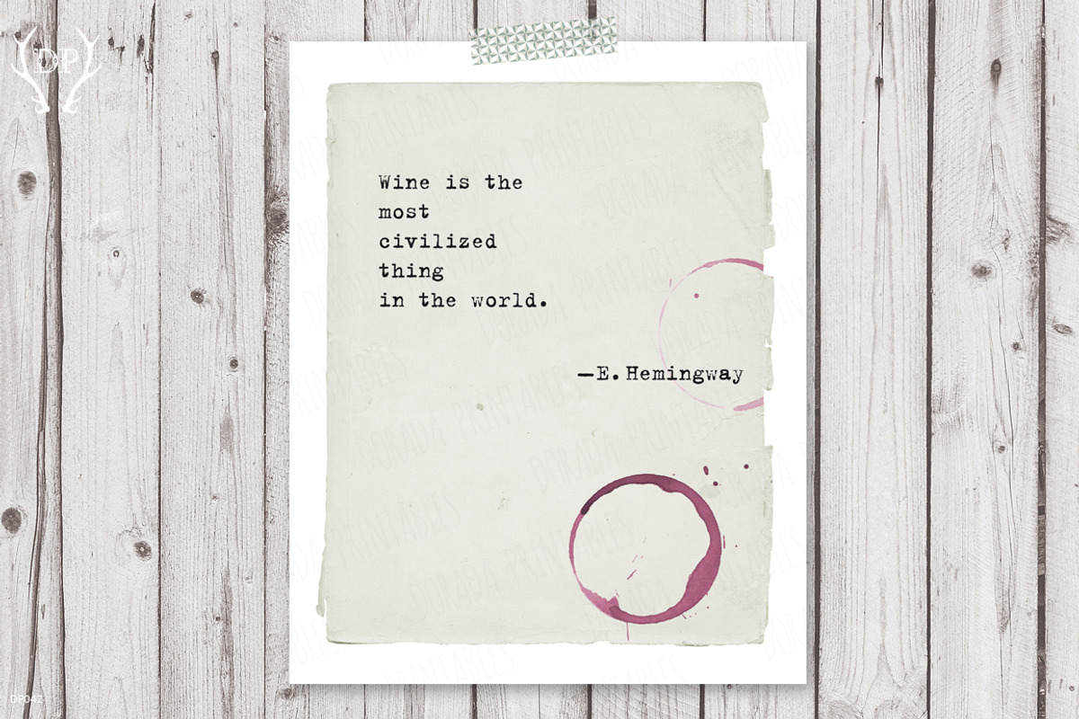 Typewriter quote Hemingway print art, a Decorative Illustration by ...